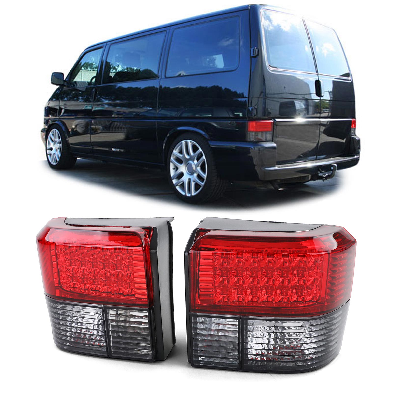 LED Red/Smoked Tail Light Set VW T4 Bus – Best VW Parts