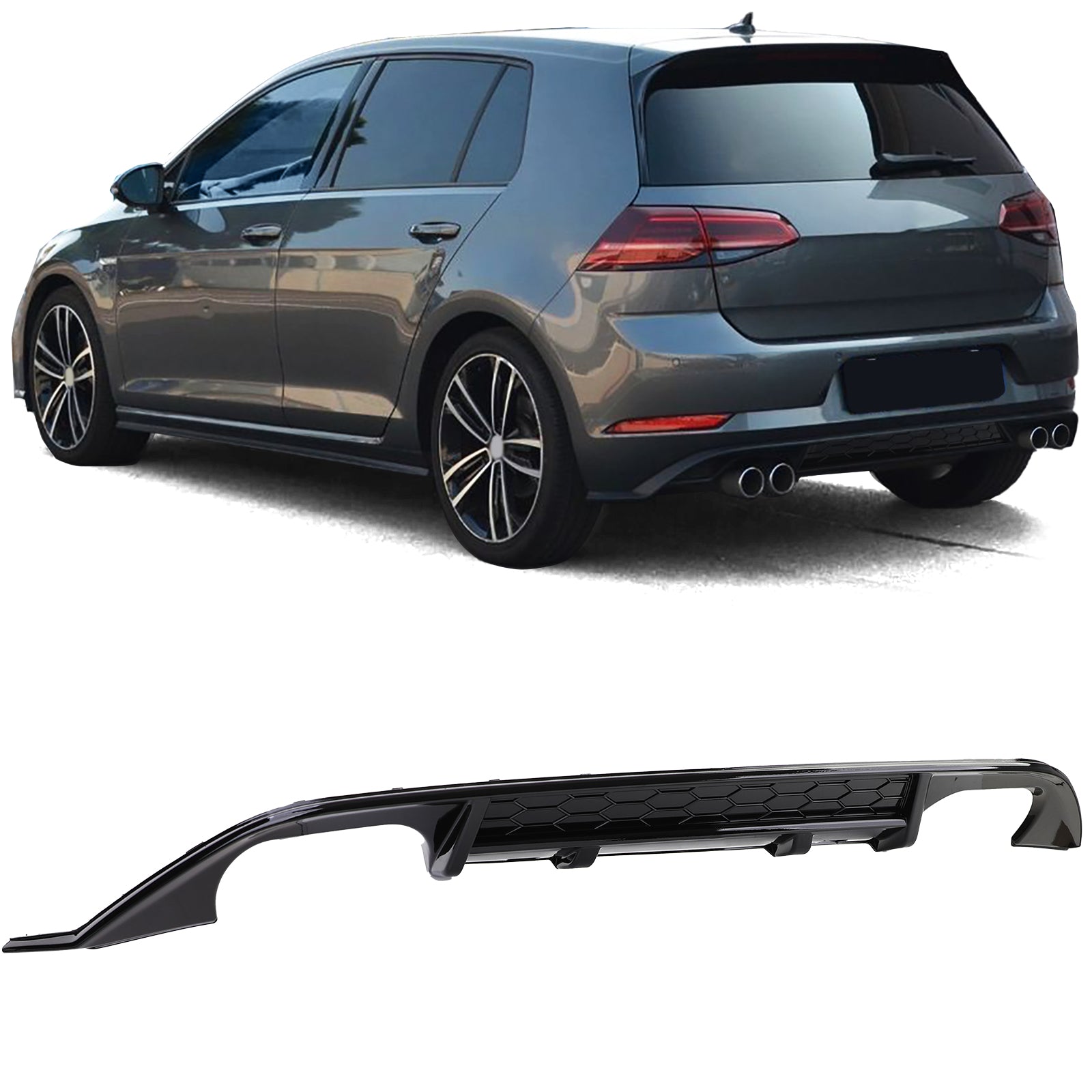 Rear Diffusor Gloss Black Golf Mk7 GTI – Best VW Parts