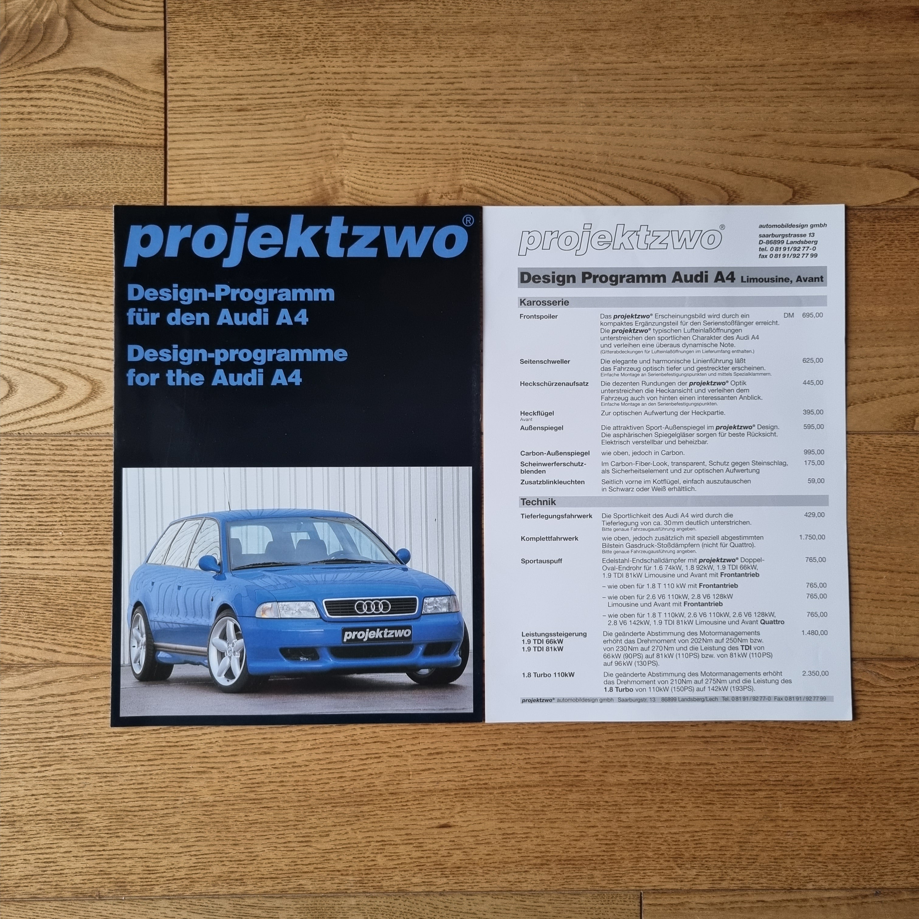 Audi A4 Projektzwo Tuning Brochure – Best VW Parts
