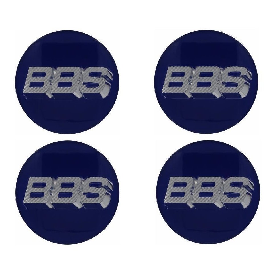 BBS 3D Blue Silver Wheel Cap Set 56mm – Best VW Parts