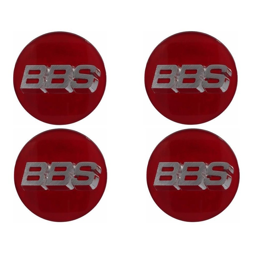 BBS 3D Red Silver Wheel Cap Set 56mm – Best VW Parts