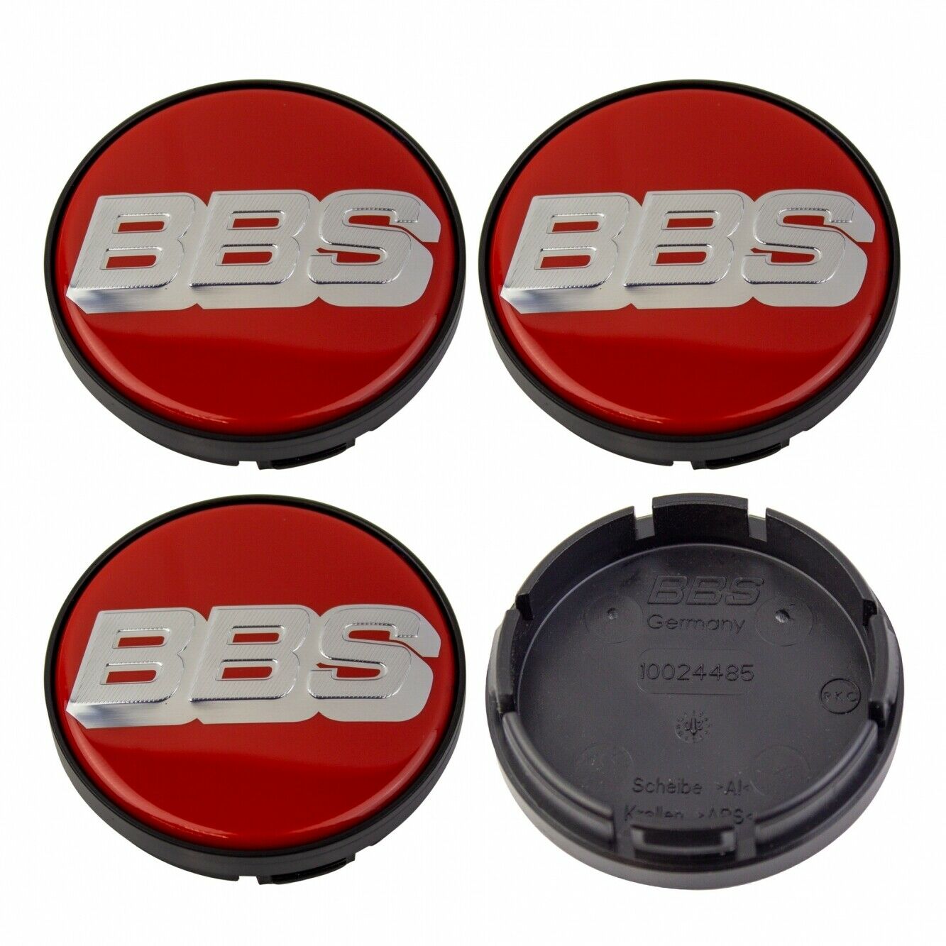 BBS Red Silver Wheel Cap Set 56mm – Best VW Parts