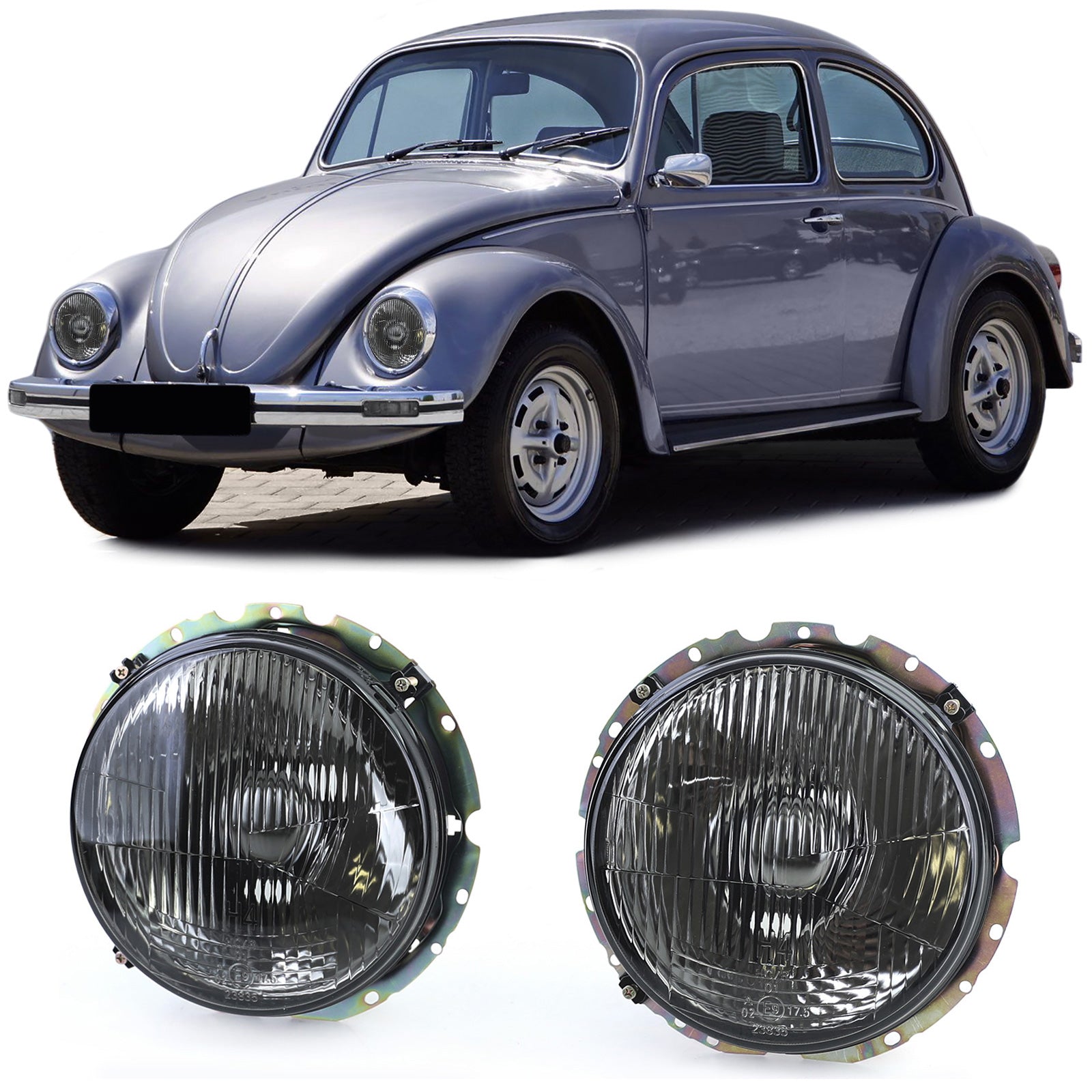 Smoked Fluted Glass Headlight Set VW Beetle – Best VW Parts